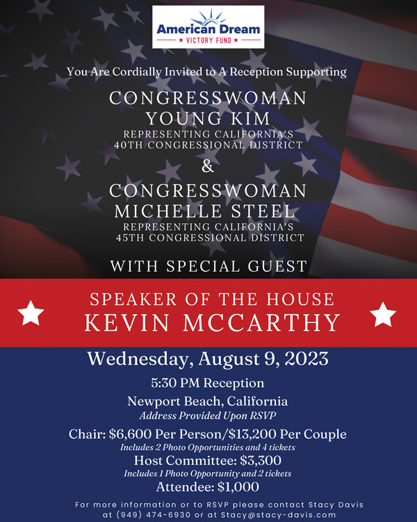 A Reception Supporting Congresswoman Young Kim & Congresswoman Michelle ...